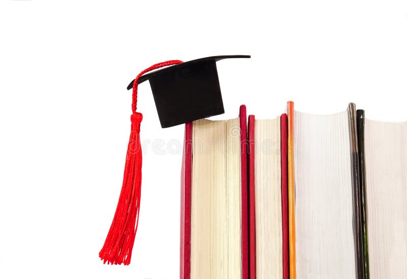 Graduation Cap Placed Stack Books Concept Education Knowledge ...