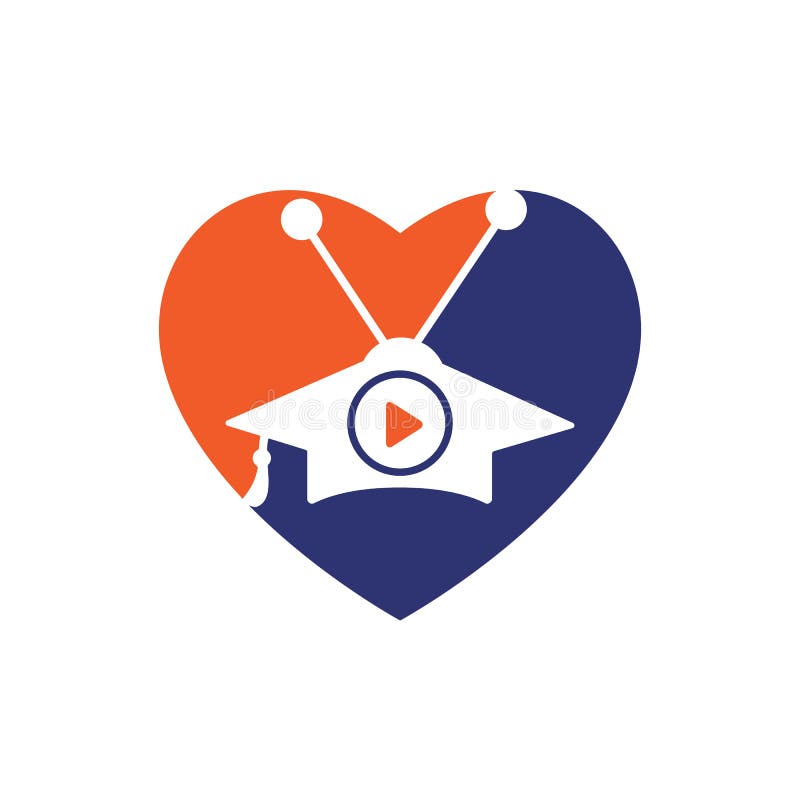 Education Video Play Vector Logo Design. Graduation Cap and Play Button ...