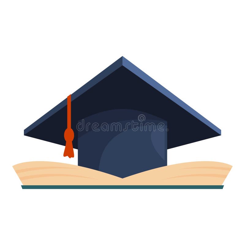Graduation Cap Resting on Open Book Symbolizing Knowledge Stock Vector ...