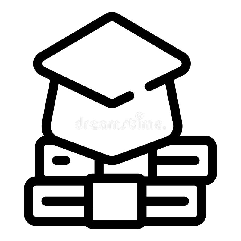 Graduation Cap Resting on Stack of Books Representing Education Stock ...