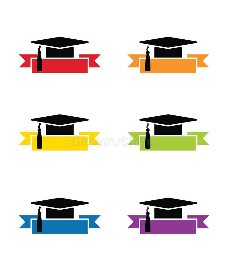 Graduation Cap and Ribbon. Graduation Symbols Stock Vector ...