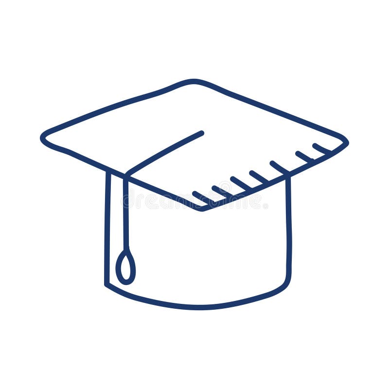 Graduation Cap School Doodle Icon Stock Vector - Illustration of ...