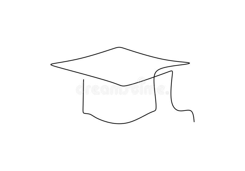 Graduation Cap in Continuous Line Drawing. Education, Graduation ...