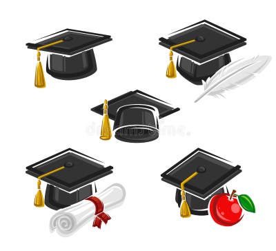 Graduation cap set. Vector stock vector. Illustration of education ...