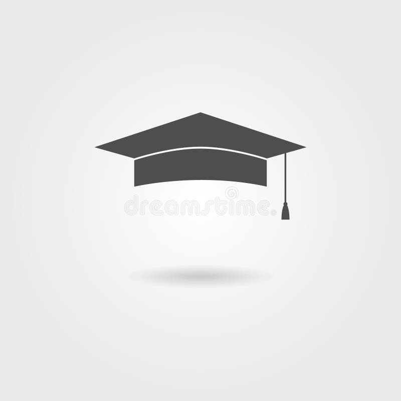 Graduation cap with shadow stock vector. Illustration of mortarboard ...