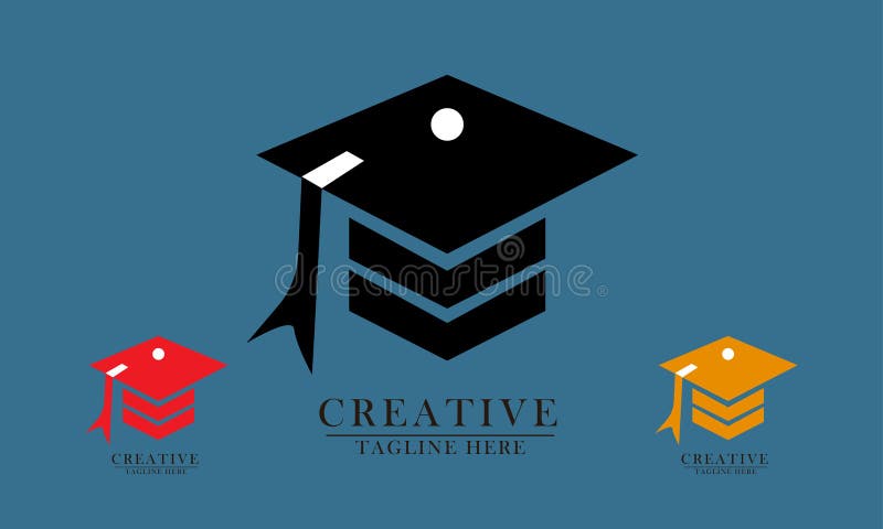 Graduation Cap and Simple Book Education Logo Icon Stock Vector ...