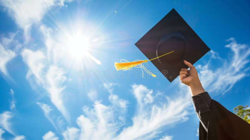 A Graduation Cap in the Sky.AI Generated Image Stock Photo - Image of ...