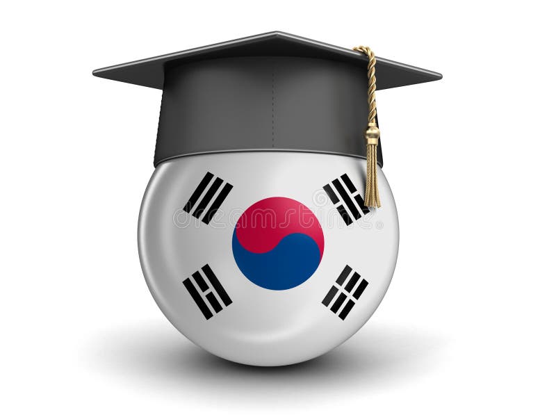 Graduation Cap and South Korean Flag Stock Illustration - Illustration ...