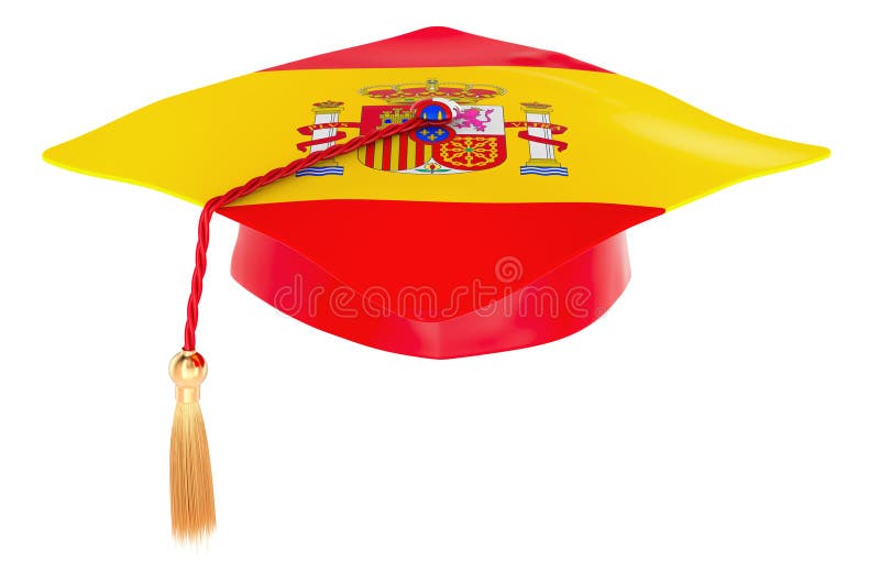 Graduation Cap with Spanish Flag. Education in Spain or Learn Spanish ...