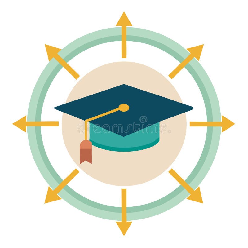 Graduation Cap with Compass Arrows: Guiding Education and Future ...