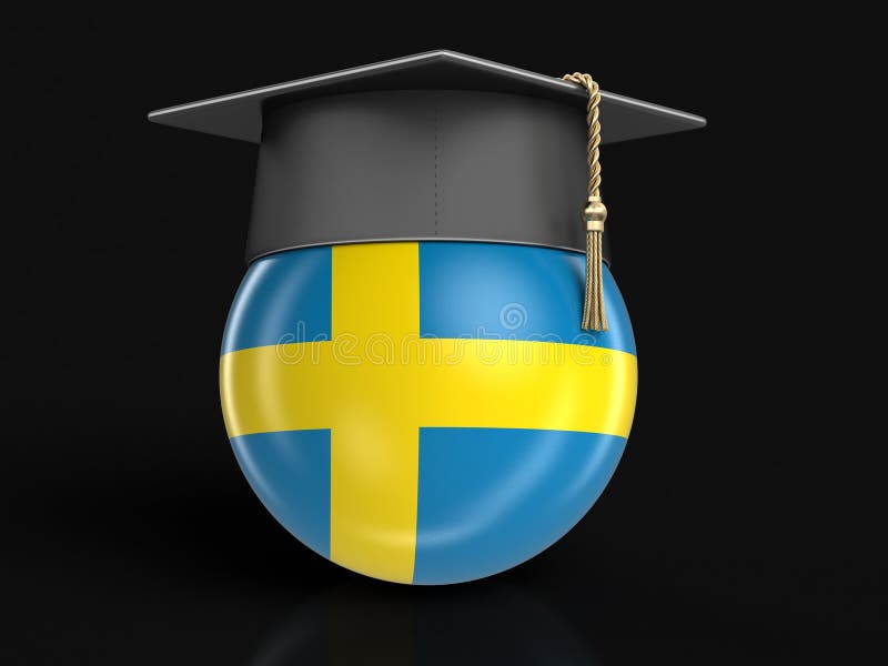Graduation Cap and Swedish Flag Stock Illustration - Illustration of ...