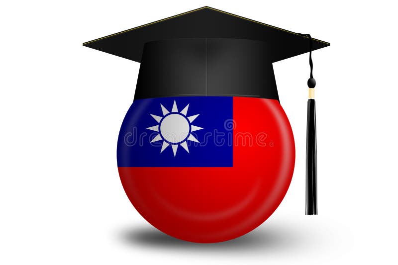 Graduation Cap and Taiwan Flag Stock Illustration - Illustration of ...