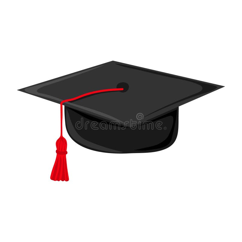 Graduation Cap with Tassel. Element for Degree Ceremony and Educational ...