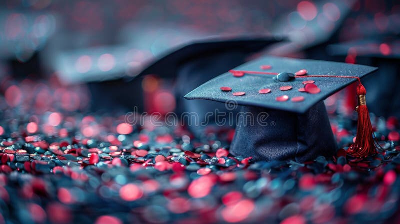 Graduation Cap and Tassel on the Ground Stock Image - Image of ...