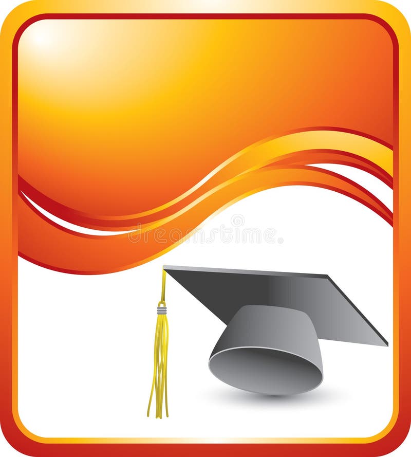 Orange Graduation Cap Clip Art
