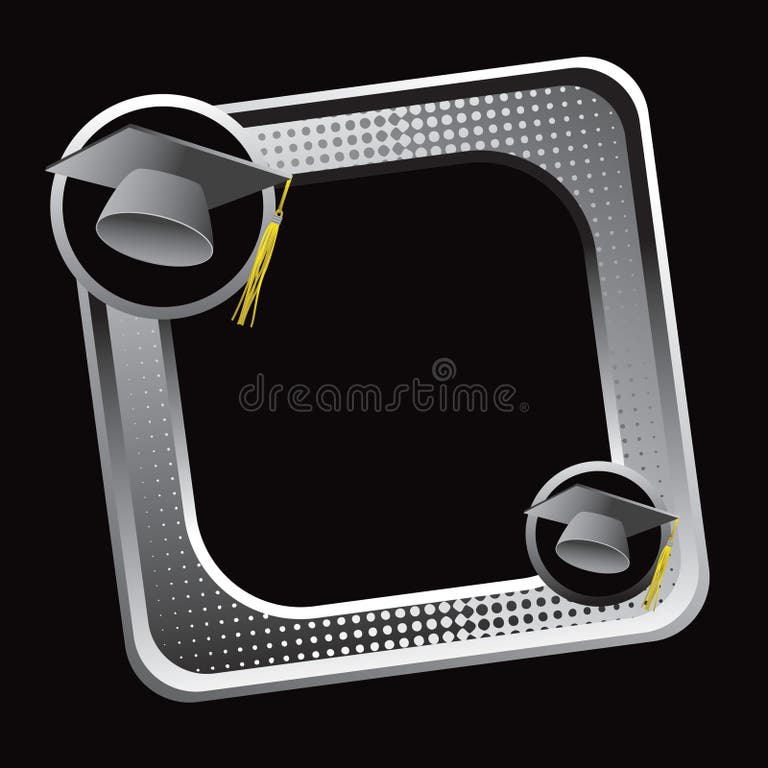Graduation Cap and Tassel on Tilted Silver Icon Stock Vector ...