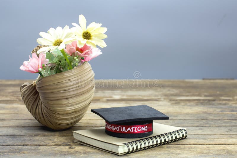 Graduation cap and text. stock photo. Image of looking - 138269850