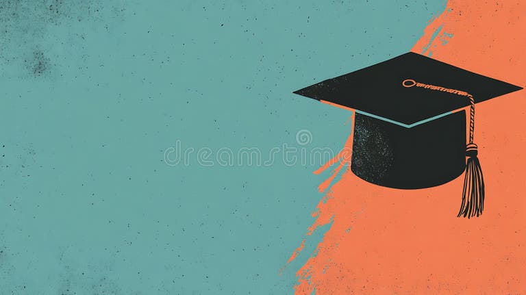 Graduation Cap on a Textured Background Design Stock Illustration ...