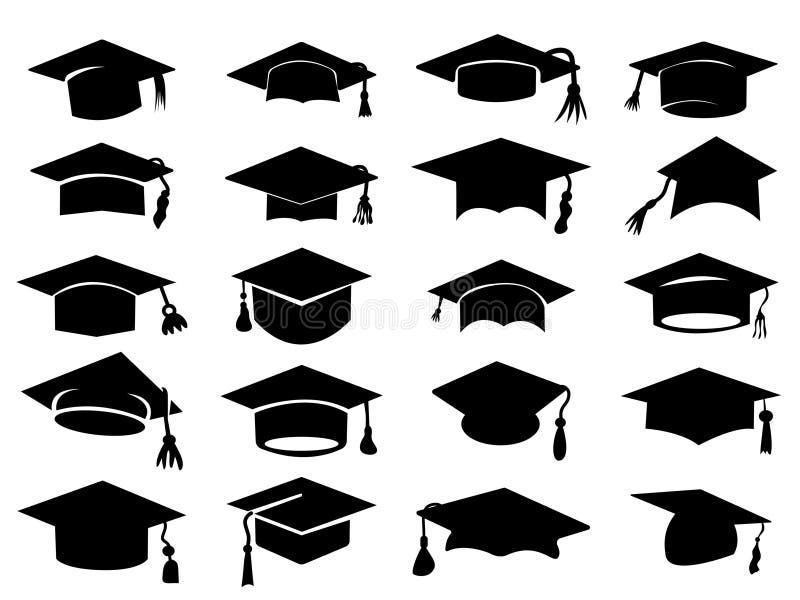 Graduation Cap Toga Graduation Cap Gown Graduation Hat Silhoette Stock ...