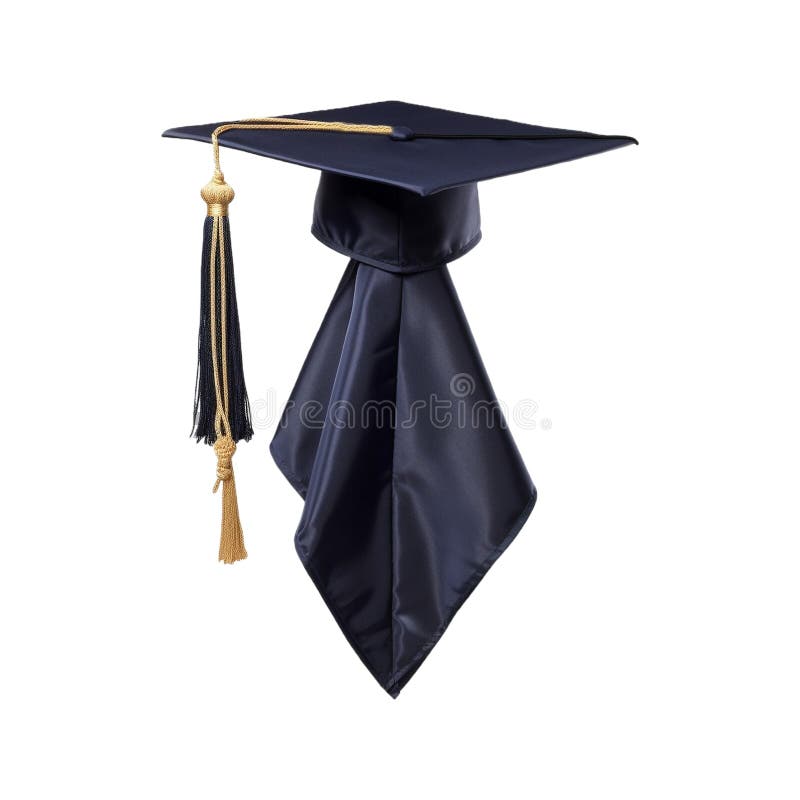 Graduation. Transparent Background with Realistic Flying Black Degree ...