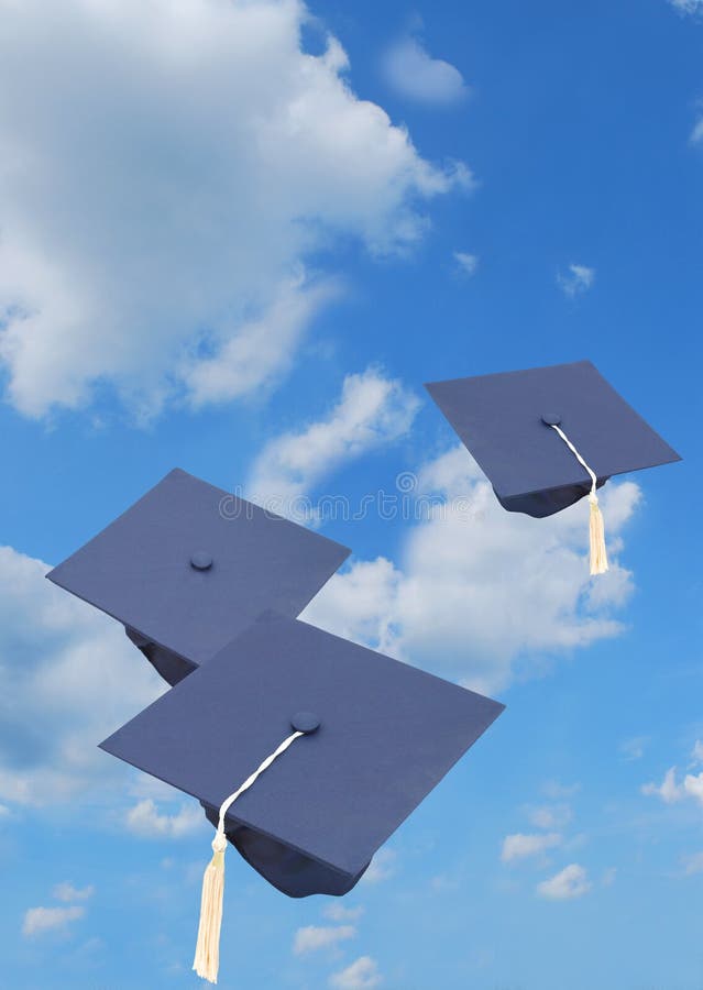 Graduation caps stock photo. Image of white, achievement - 18779518