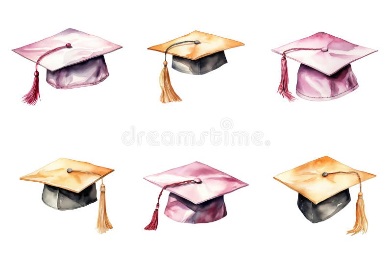 Graduation Caps in a Colorful Academic Display Stock Photo ...