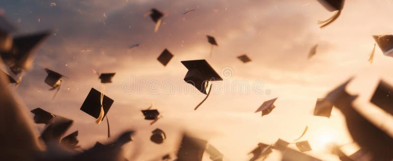 The Graduation Caps Flying High in a Celebration of Achievement at ...