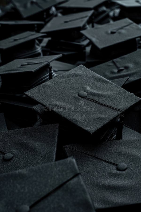 Graduation Caps Stack stock photo. Image of caps, college - 374862342