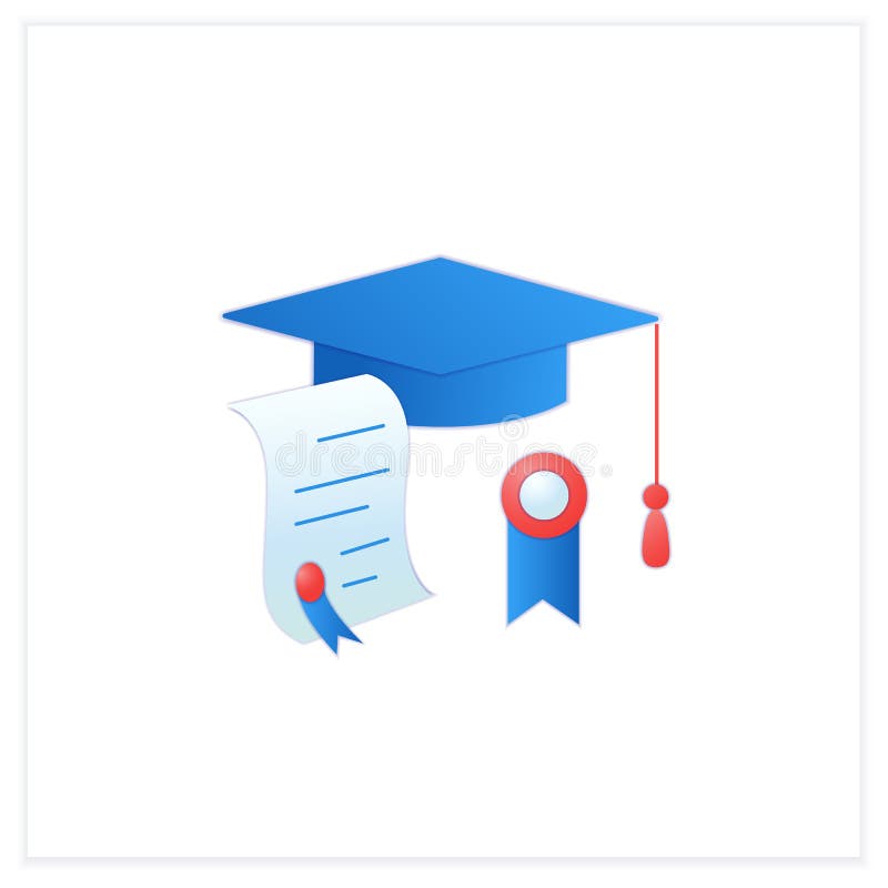 Graduation card flat icon stock vector. Illustration of graduate ...