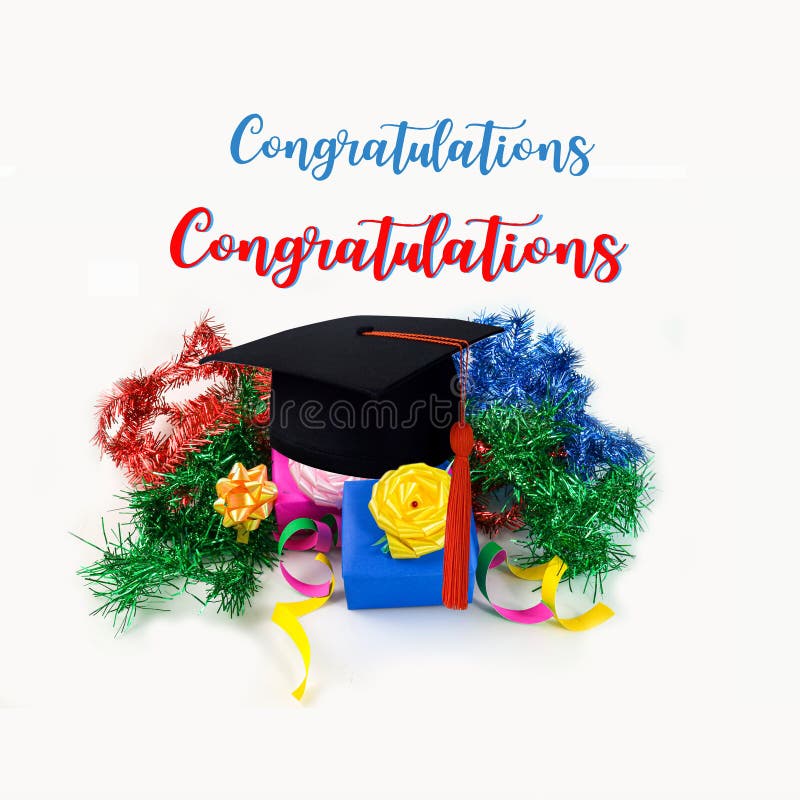 Graduation Card for Graduated with Text Graduations on White Background ...