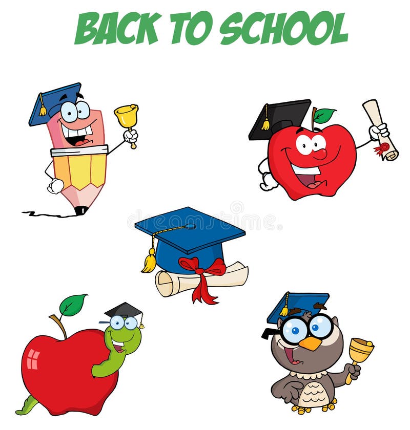 Graduation Cartoon Character Stock Vector - Illustration of educational ...