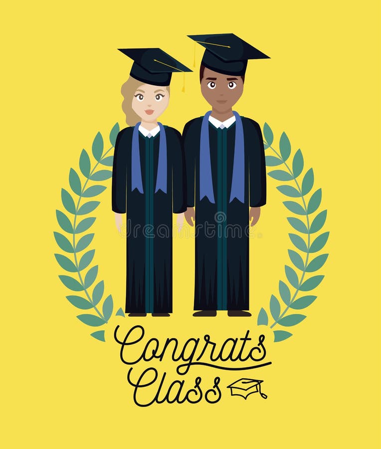 Graduation Celebration Card with Graduated Couple and Crown Stock ...