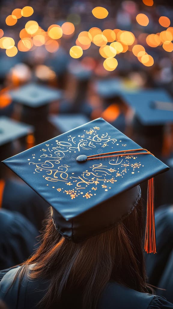 Graduation Celebration with Decorated Cap at Ceremony Event Stock Image ...