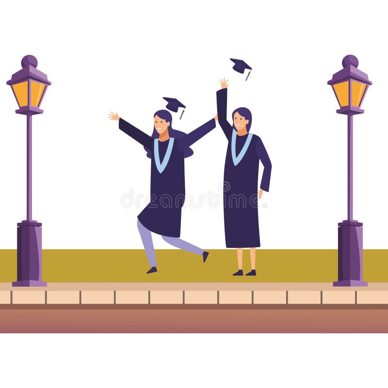 Graduation Celebration Girls Stock Vector - Illustration of concept ...