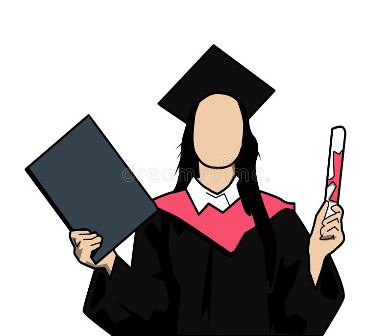 Graduation Celebration Image Illustration with Costume and Toga Hat ...