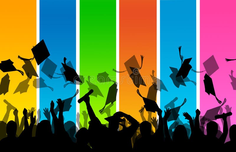 Graduation Celebration University Students Background Stock ...