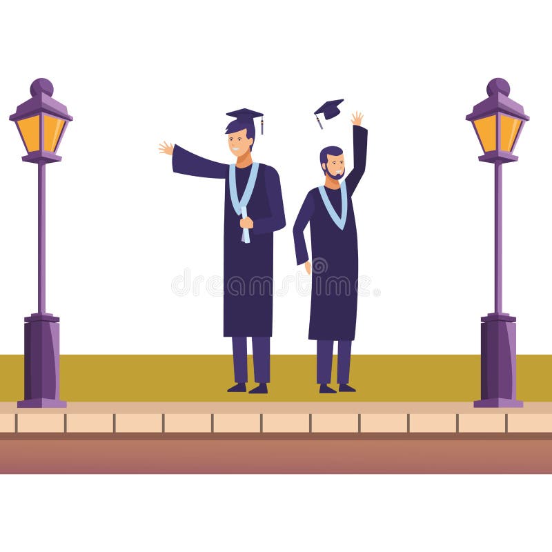 Graduation Ceremony Friends Stock Vector - Illustration of cheerful ...