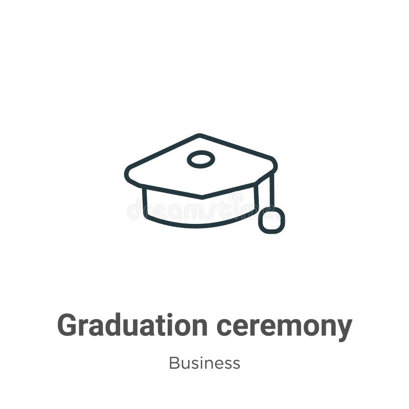 Graduation Ceremony Outline Vector Icon. Thin Line Black Graduation ...