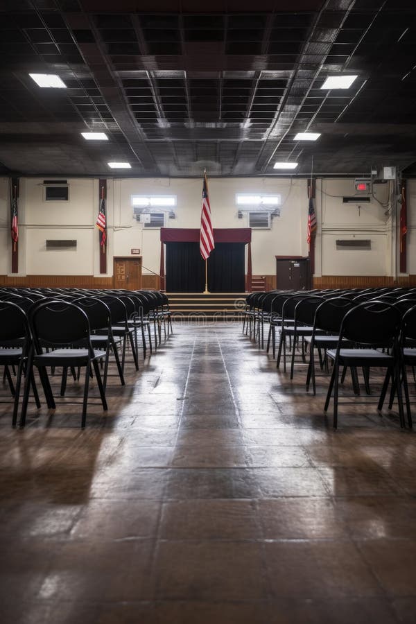 Graduation Ceremony Stage with Empty Chairs Stock Illustration ...
