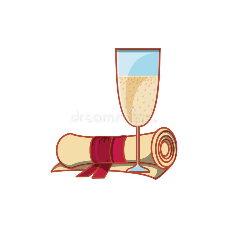 Graduation Certificate with Cup Stock Illustration - Illustration of ...