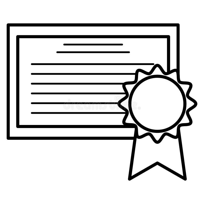 Graduation Certificate with Medal Stock Vector - Illustration of ...