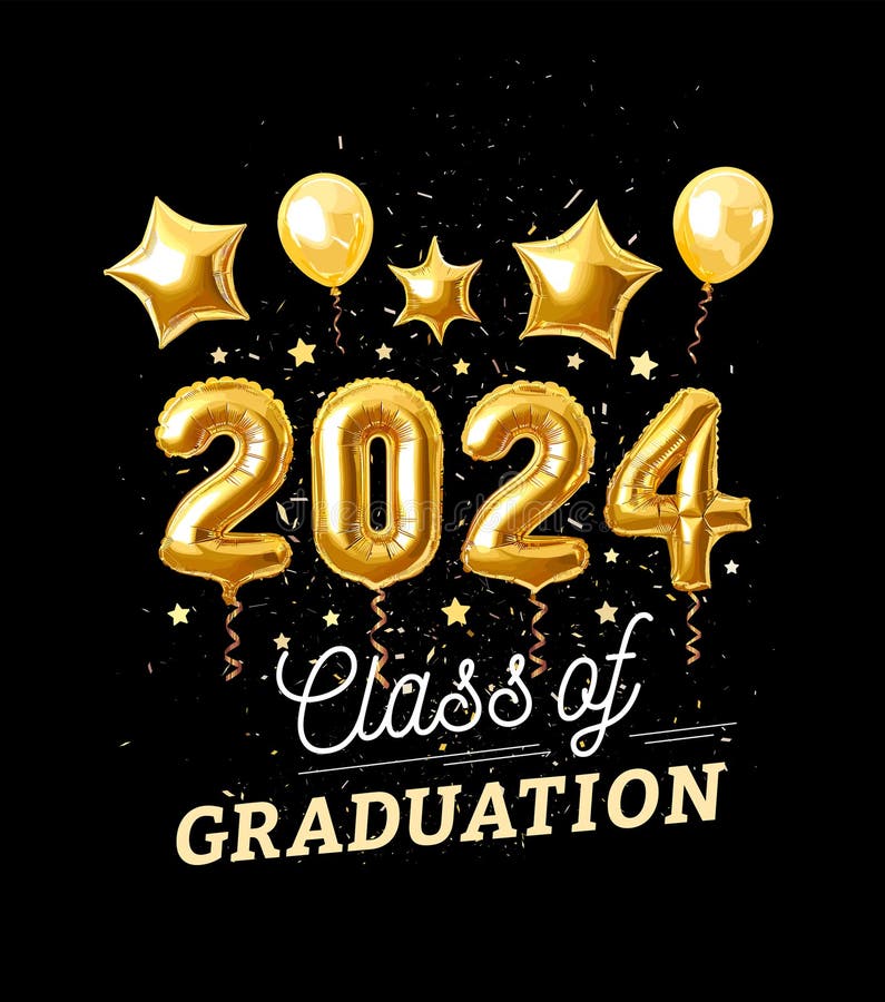 Graduation Class of 2024. Balloon Numbers Stock Illustration ...