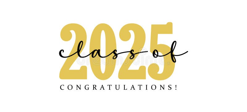 Graduation Class of 2025 Greeting Card Vector Design Congratulations ...