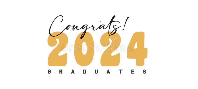 Graduation Class of 2024 Greeting Card Vector Design Congratulations ...