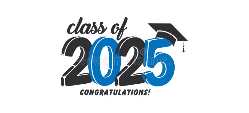 Graduation Class of 2025 Greeting Card Vector Design Congratulations ...