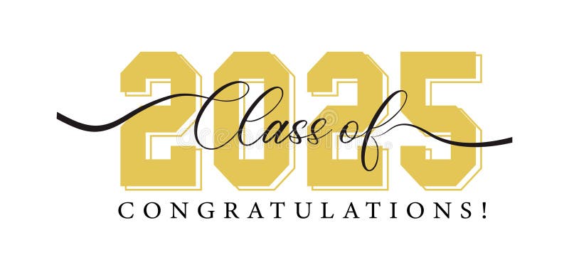 Graduation Class of 2025 Greeting Card Vector Design Congratulations ...