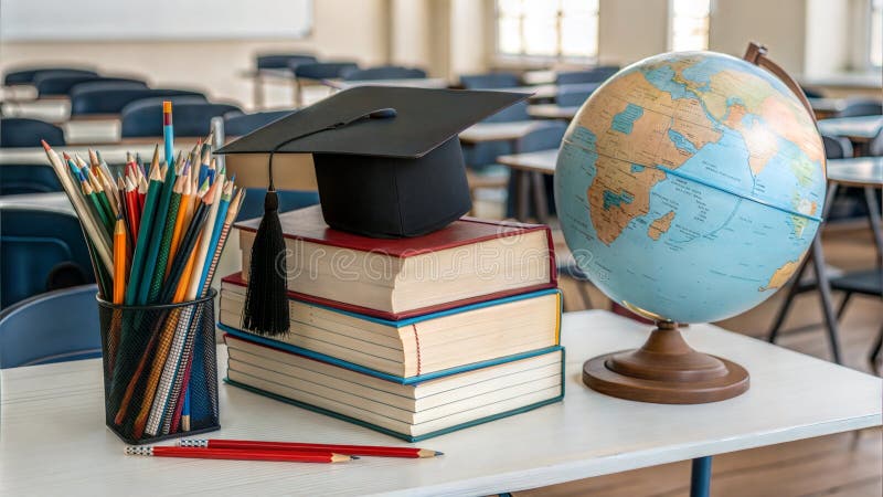 Graduation in the Classroom Stock Illustration - Illustration of ...