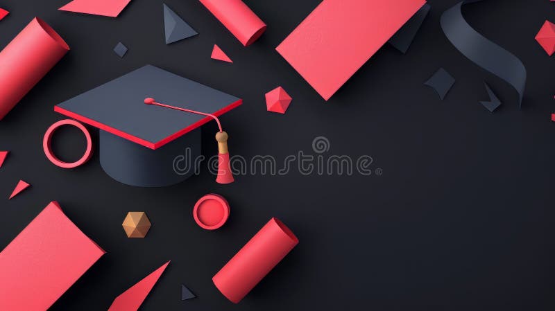 Graduation Concept with Abstract Shapes Forming a Diploma Stock Photo ...