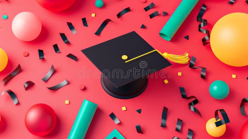 Graduation Concept with Abstract Shapes Forming a Diploma Stock Photo ...