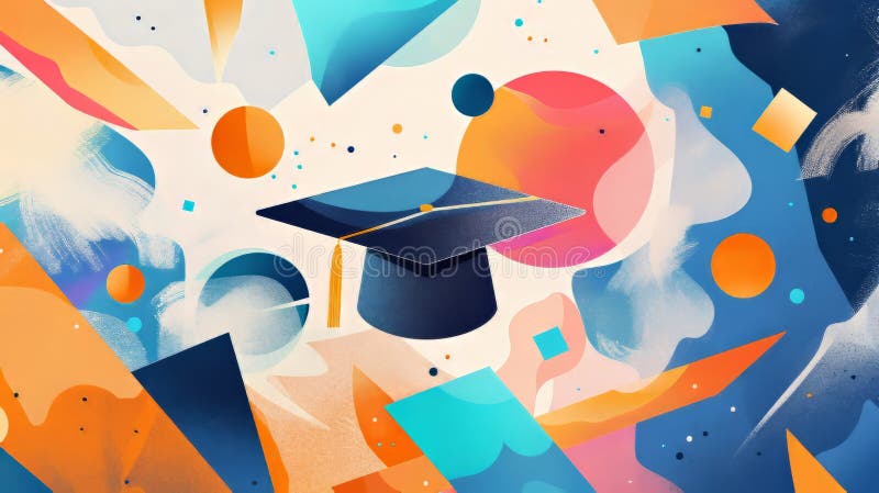 Graduation Concept with Abstract Shapes Symbolizing Academic ...